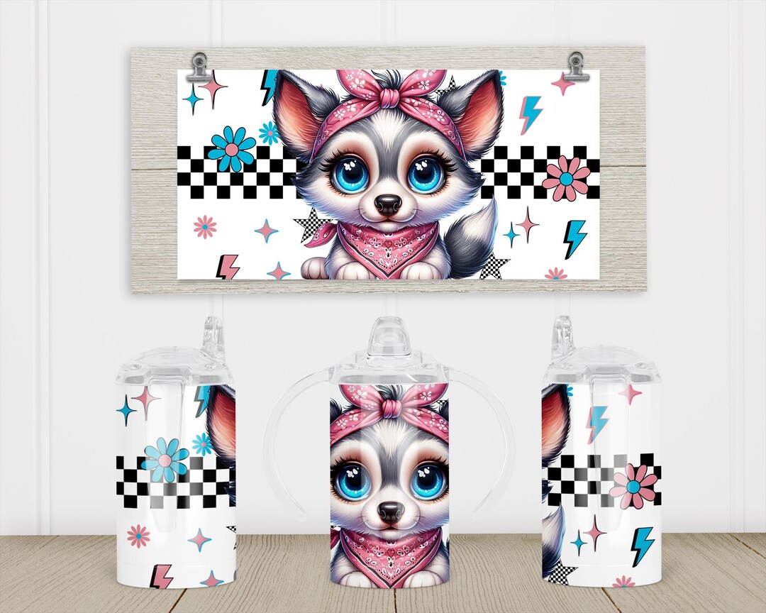 Retro Fox Kids Straight Sublimation Sippy Cup Tumbler Wrap, 12oz ...