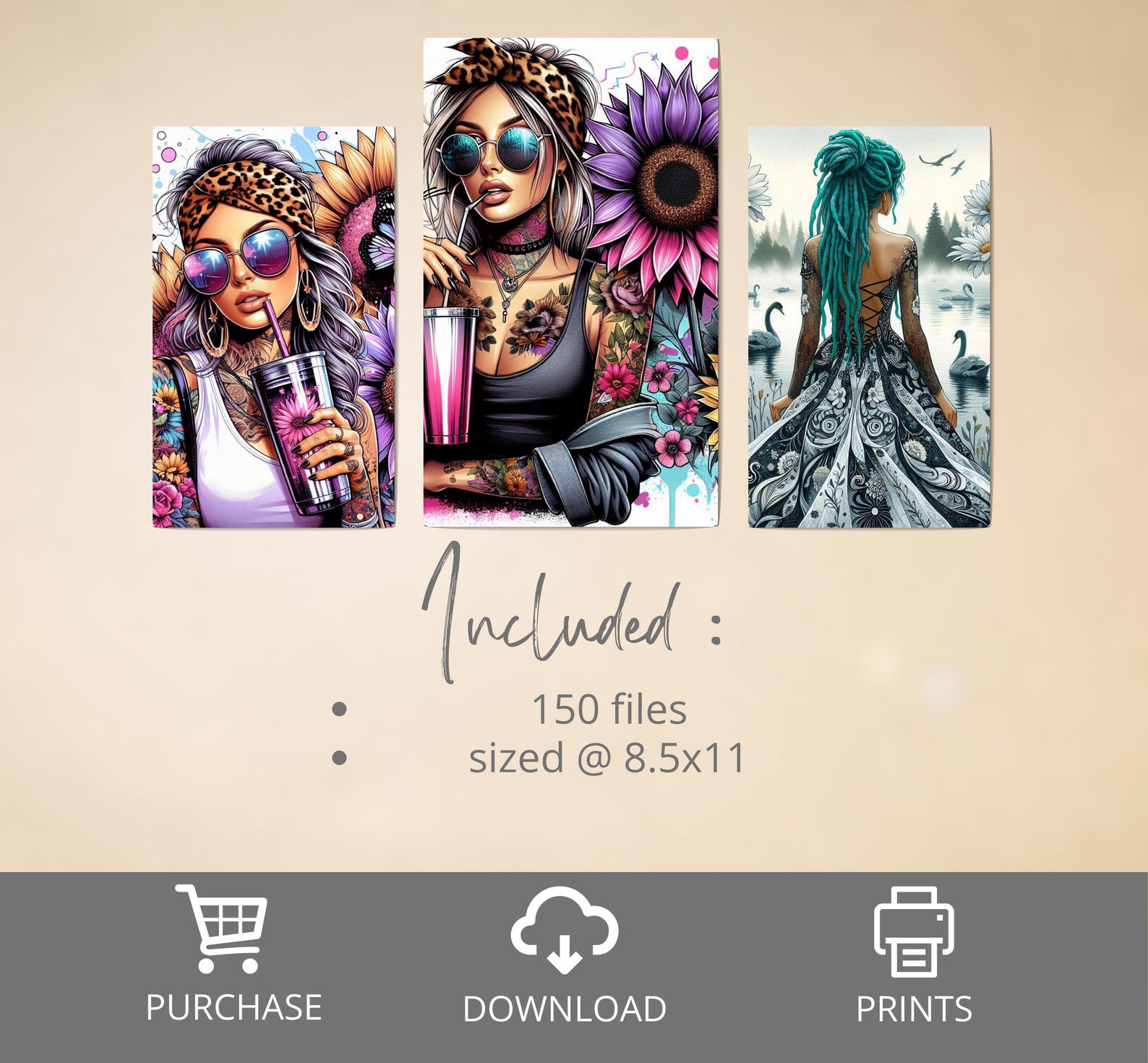 Journal Cover Template, 150+, Printable PNG Bundle, Book Cover Png, KDP ...