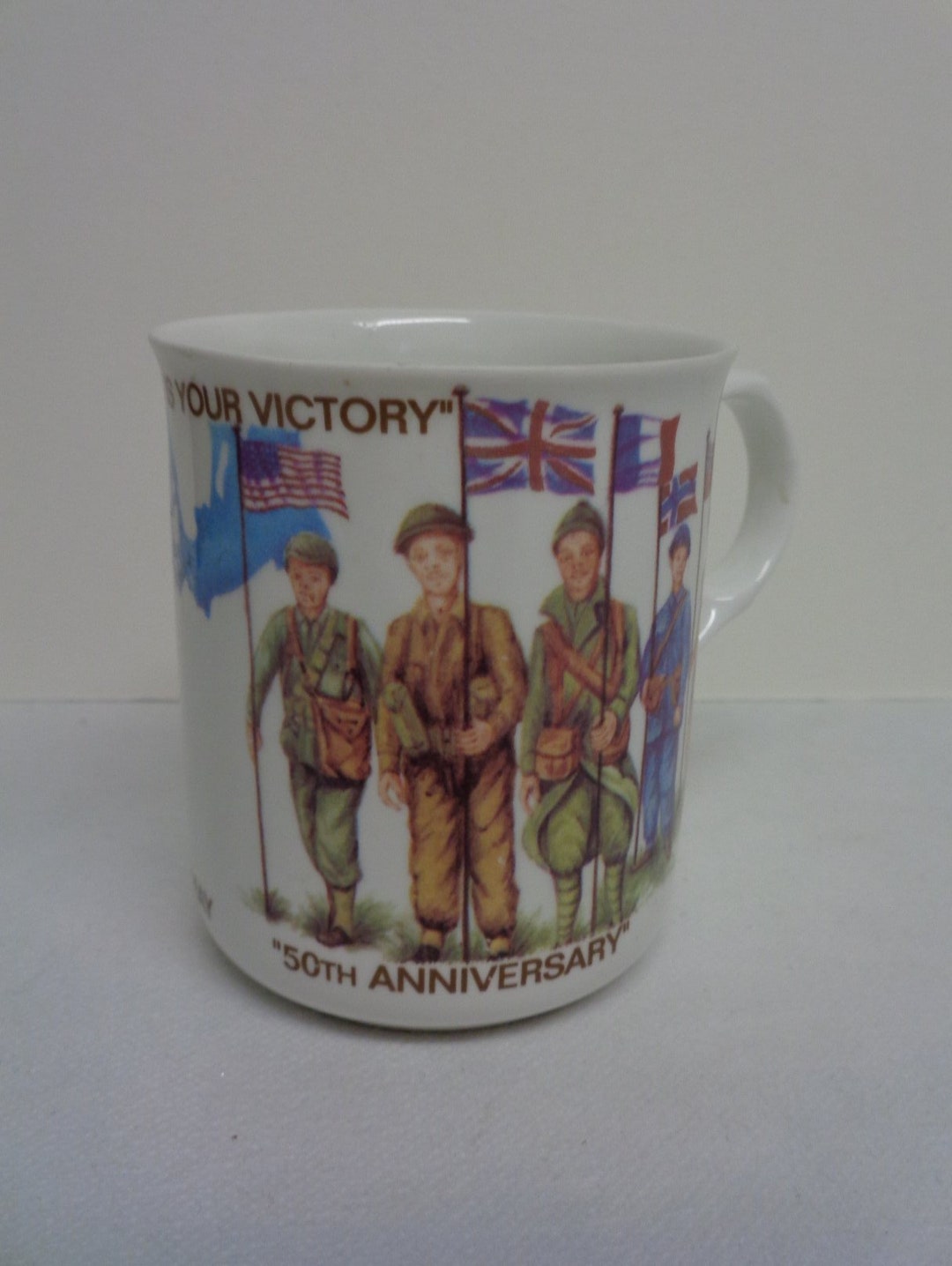 VE Day 50th Anniversary Mug 1995 Militaria Royal Imperial Bone China ...