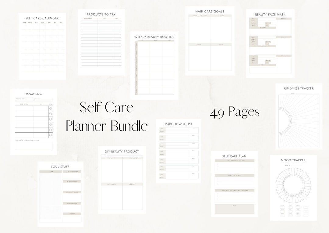 Self Care Planner, Self Care Printable, Self Care Workbook, Self Care ...