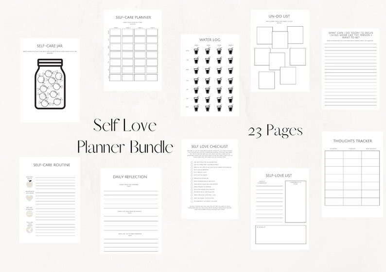 Self Love Planner, Self Care Printable, Self Love Workbook, Self Care ...