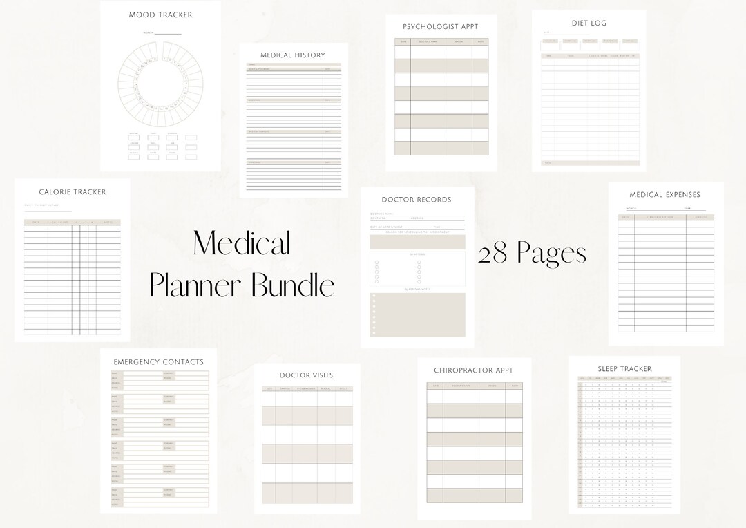 Medical Planner Printable, Health Care Planner, Wellness Journal ...