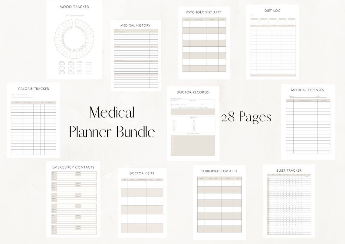 Medical Planner Printable, Health Care Planner, Wellness Journal ...