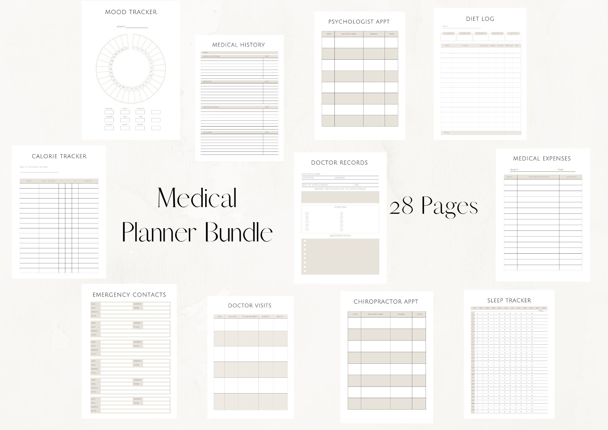 Medical Planner Printable, Health Care Planner, Wellness Journal ...
