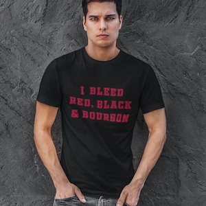 Georgia Bulldogs - I Bleed Red, Black & Bourbon - Black T-shirt - Etsy