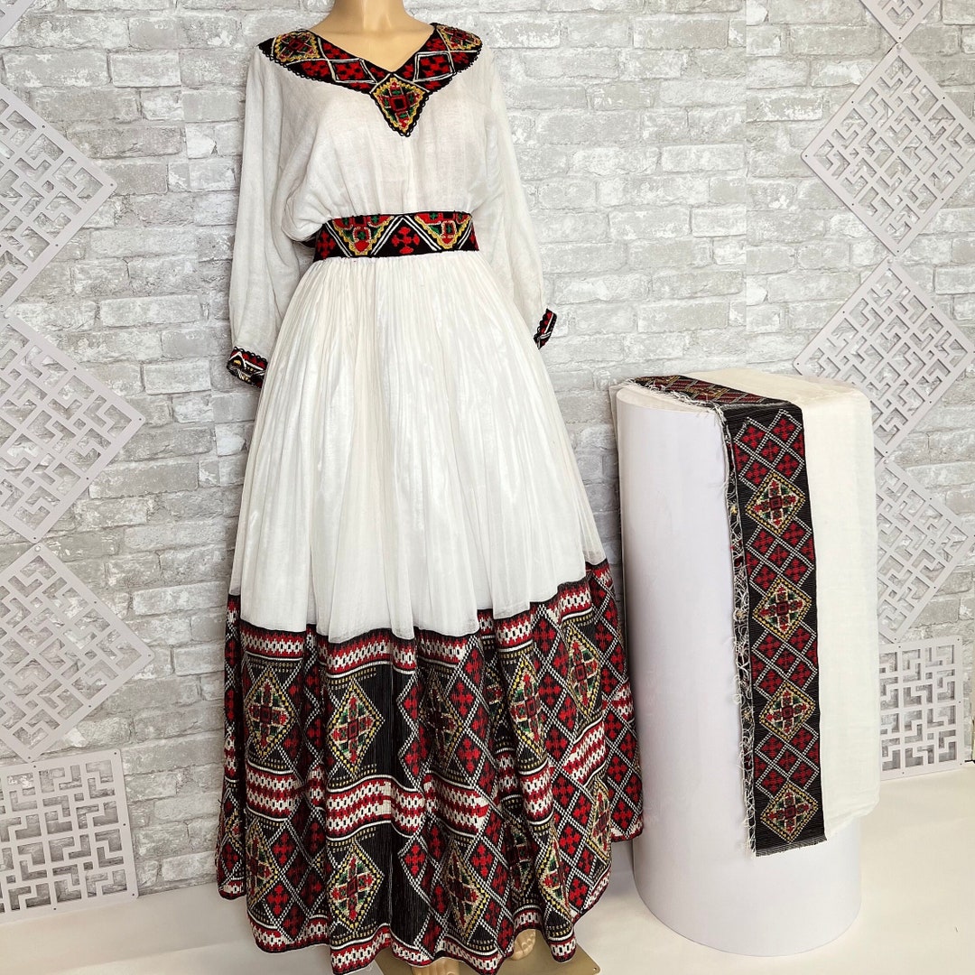 Beautiful Habeshan Dress |ethiopian Traditional Dress|eritrean Dress ...