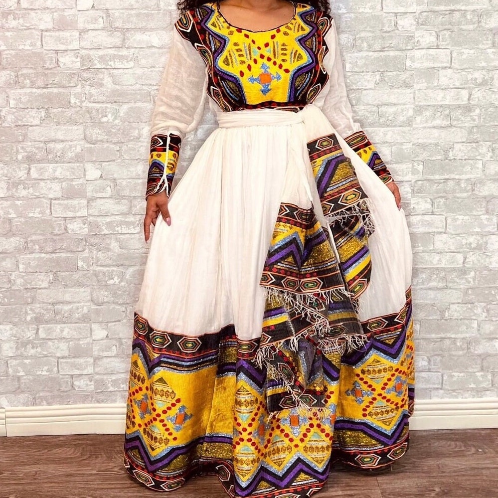 Ethiopian Traditional Dress|eritrean Dress|habesha Kemis|zuria|habesha ...