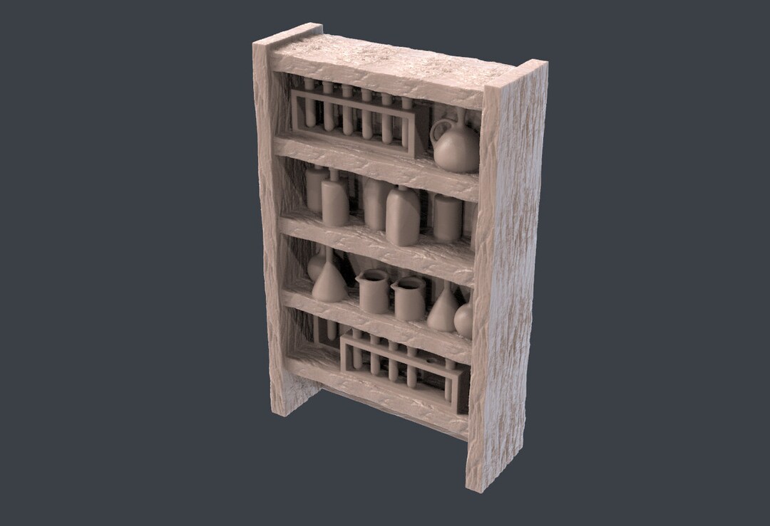 Bookcase With Containers | DND | Pathfinder | TTRPG - Etsy