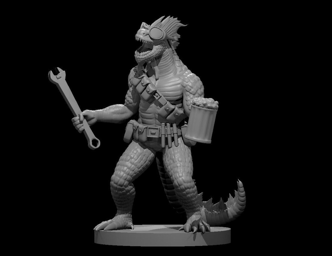 Lizardfolk Artificer With Wrench DND Pathfinder TTRPG - Etsy
