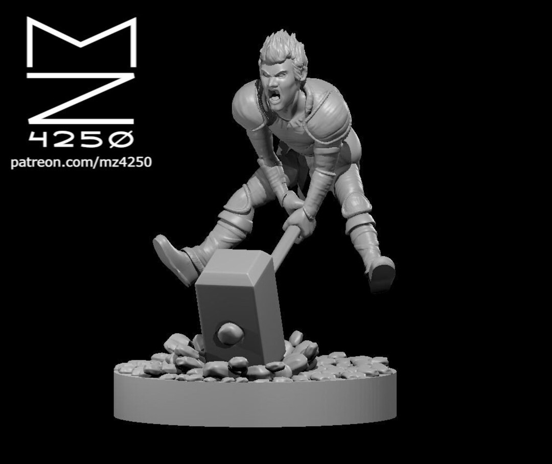 Halfling Barbarian Smashing With Hammer | DND | Pathfinder | TTRPG - Etsy