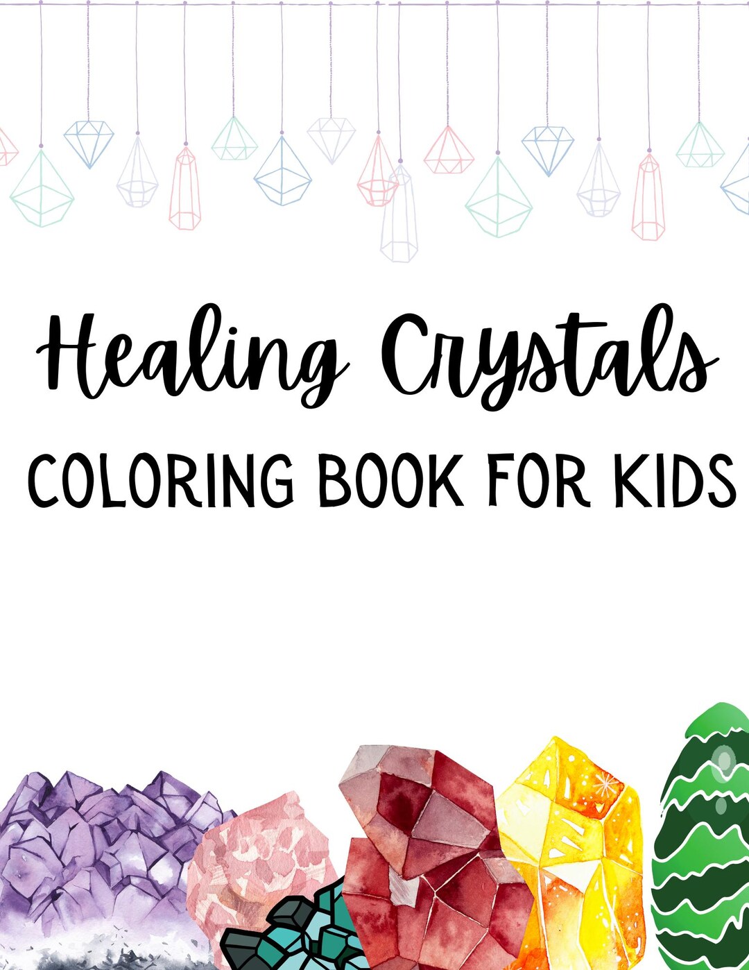 Healing Crystals Coloring Book - Etsy