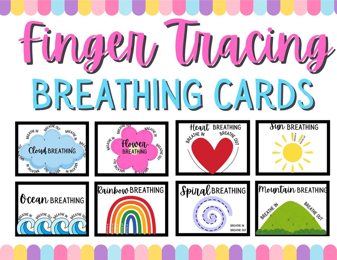 Finger Tracing Breathing Cards - Etsy