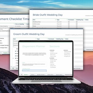 Elopement Planner Spreadsheet - Etsy