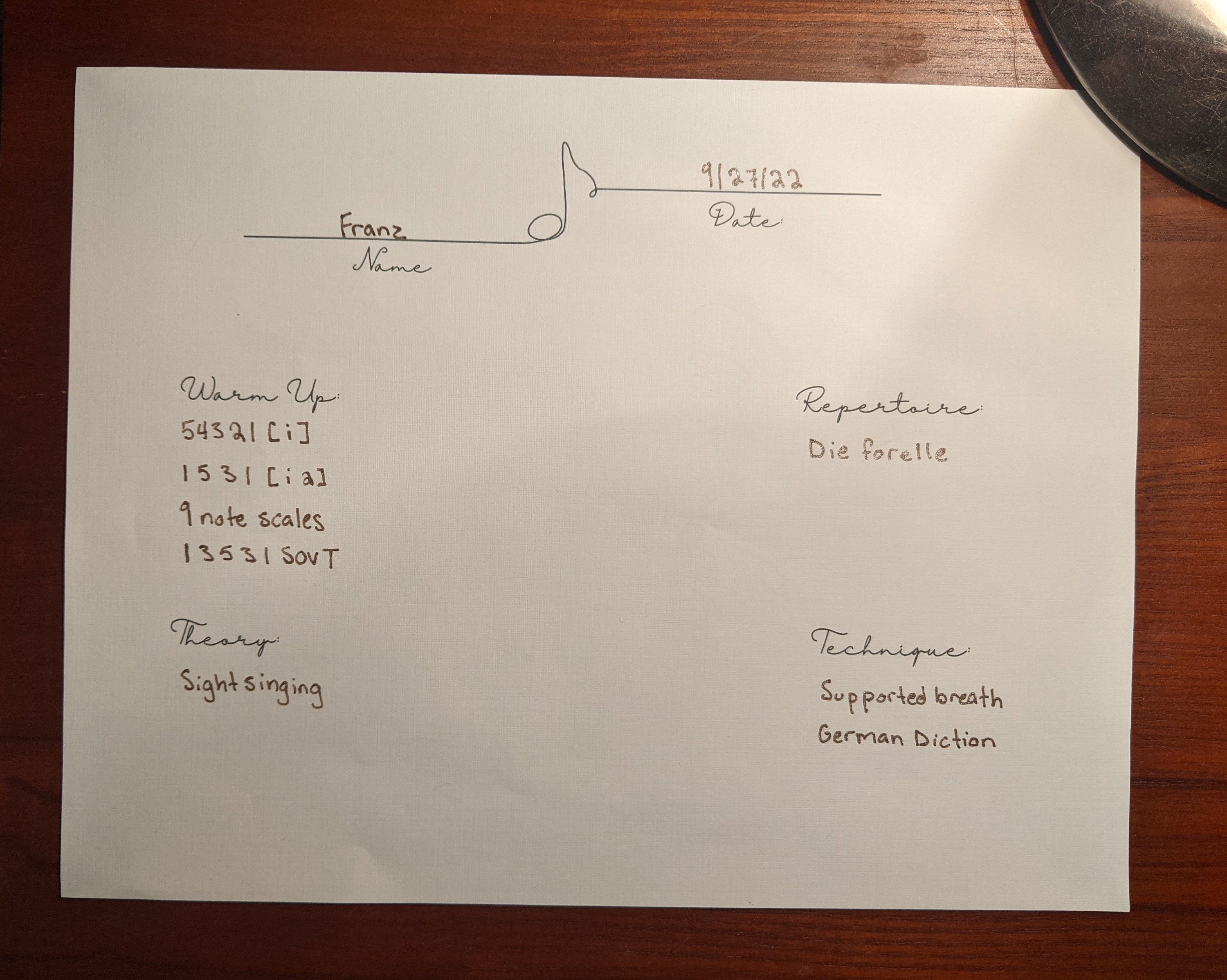 Music Lesson Review Template Simple Theme - Etsy