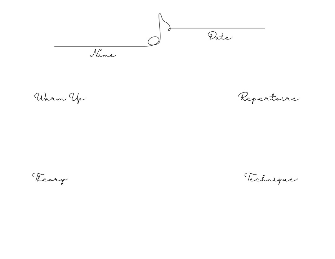 Music Lesson Review Template Simple Theme - Etsy