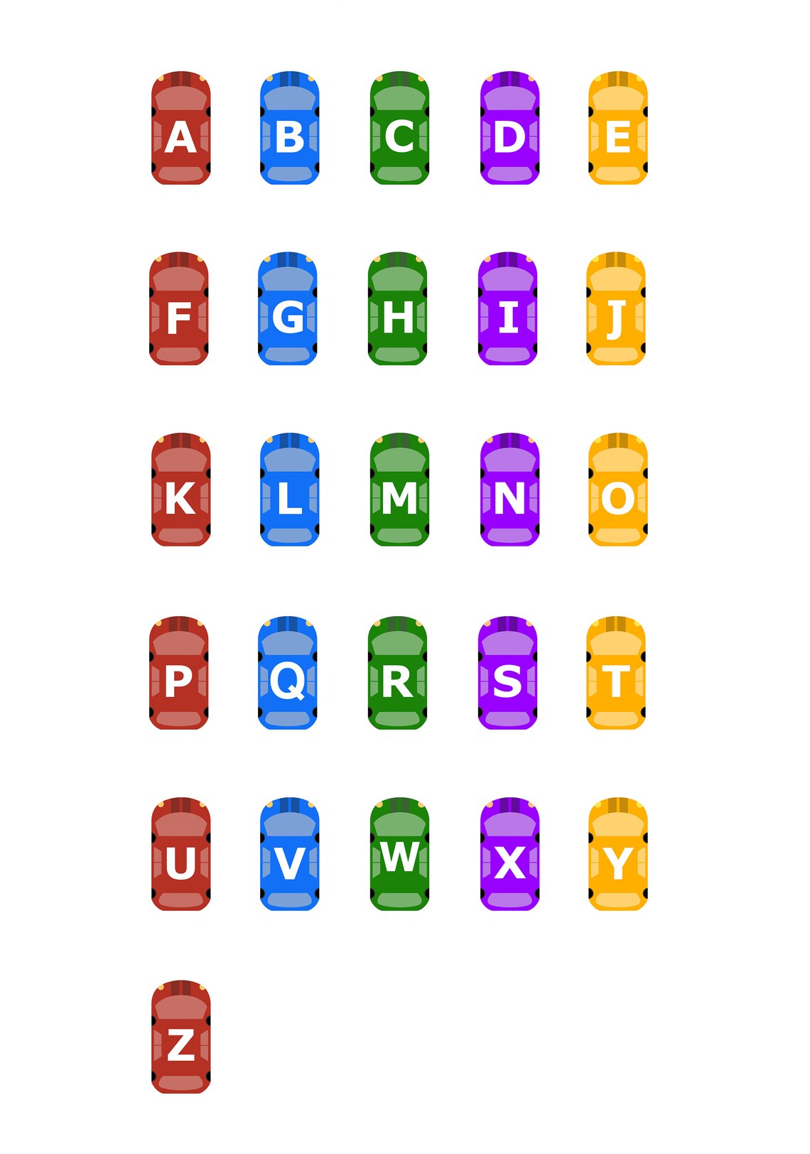 Digital Large Flisat Insert, Alphabet Car Parking Lot, Letter Matching ...
