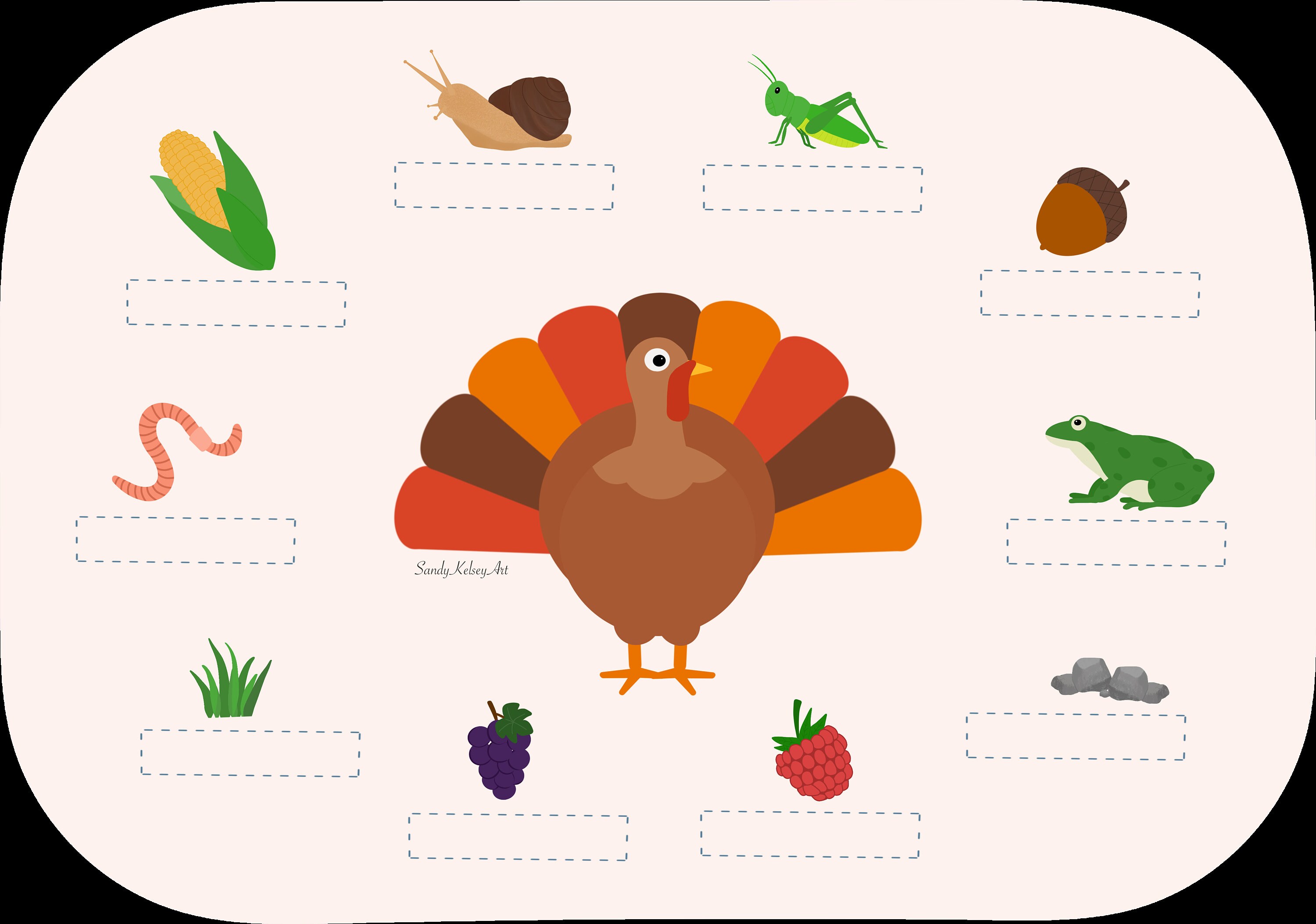 Digital Large Flisat Insert Feed the Turkey Learn to Count - Etsy