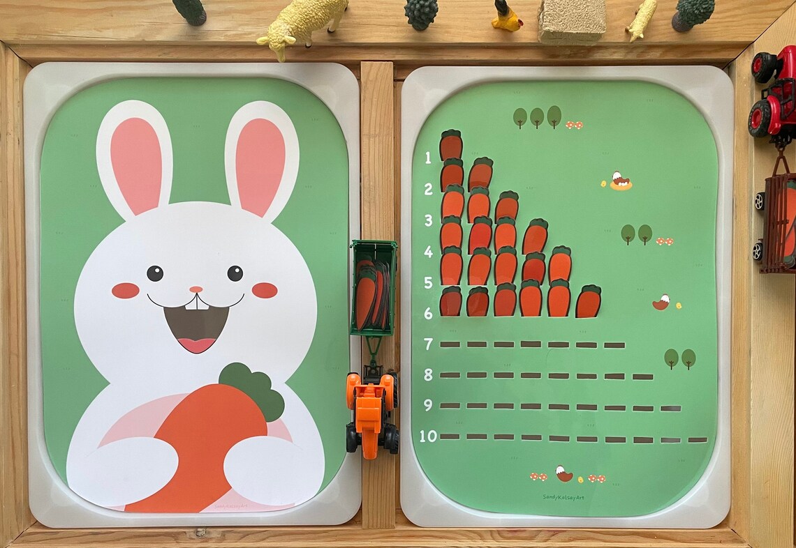 Digital Large Flisat Insert Feed the Bunny Counting - Etsy