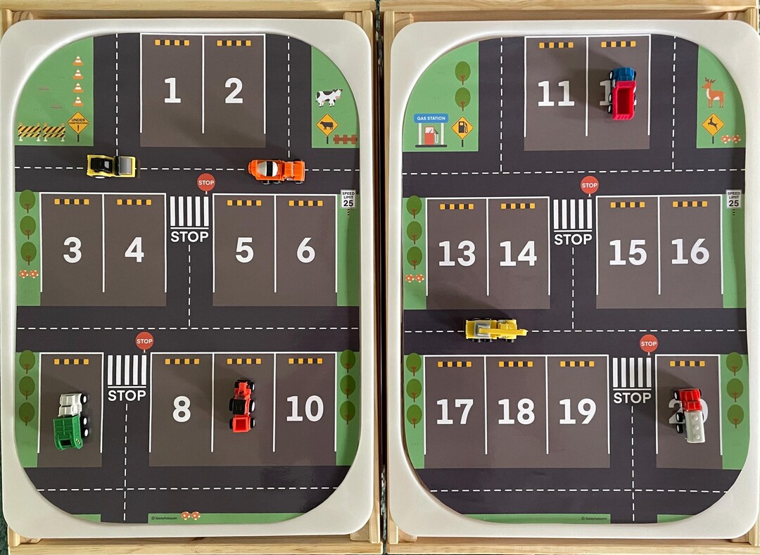 Digital Large Flisat Insert, Number Car Parking Lot Play Mat 2, Number ...