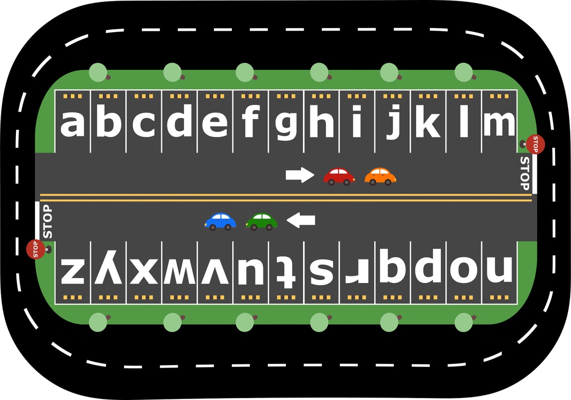Digital Large Flisat Insert, Alphabet Car Parking Lot, Letter Matching ...