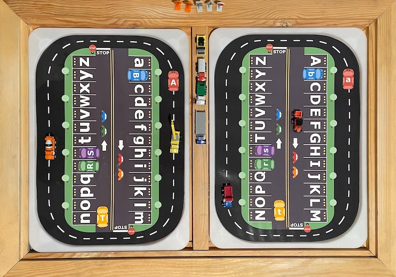 Digital Large Flisat Insert, Alphabet Car Parking Lot, Alphabet Cars ...