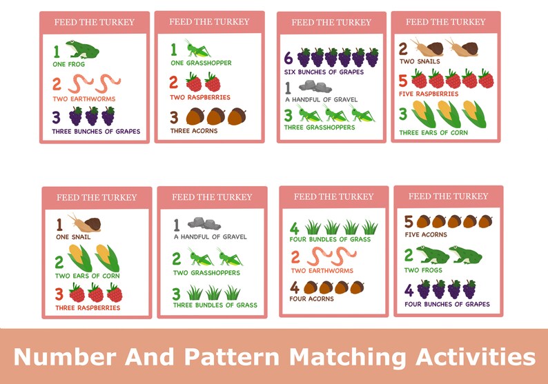 Digital Large Flisat Insert Feed the Turkey Learn to Count - Etsy