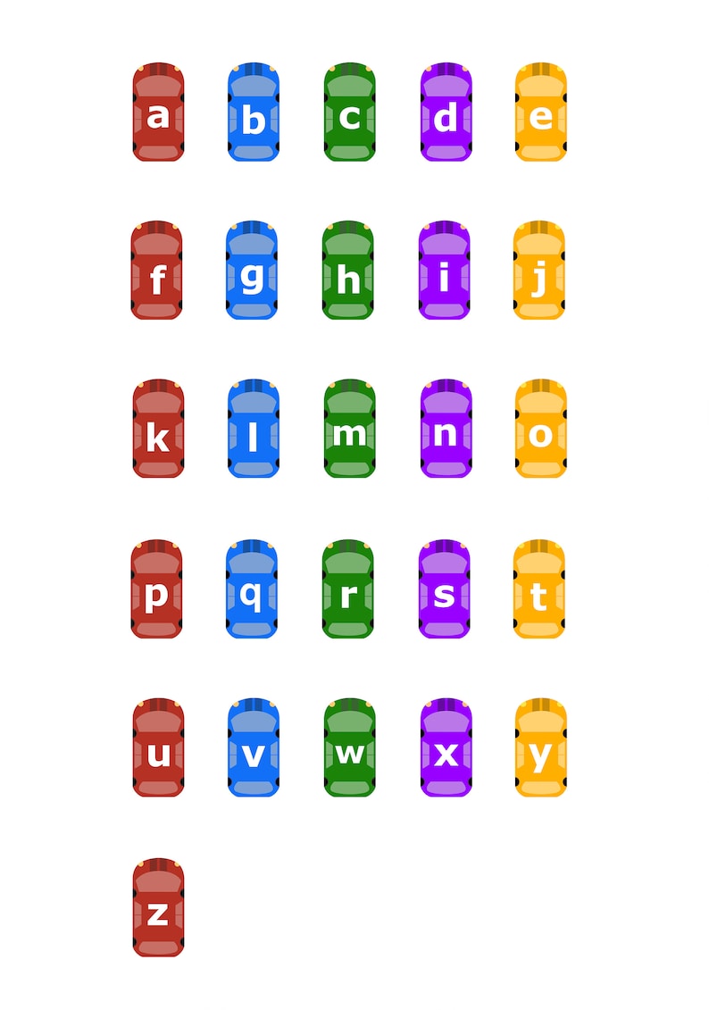 Digital Large Flisat Insert, Alphabet Car Parking Lot, Letter Matching ...