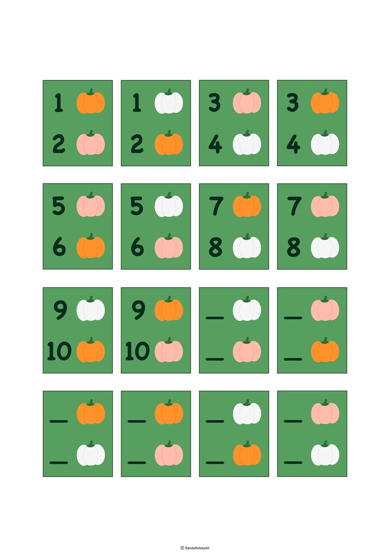 Digital Large Flisat Insert, Pumpkin Patch, Counting Activity, Color ...