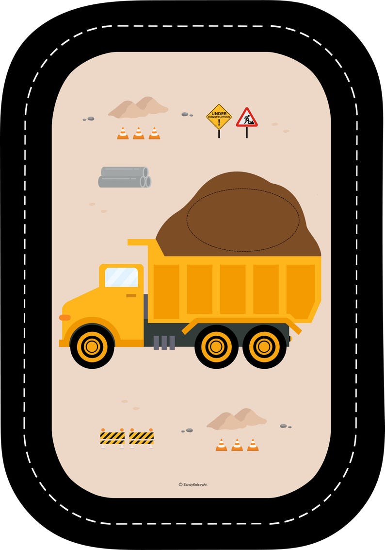 Digital Large Flisat Insert, Construction Car Play Mat, Uppercase and ...