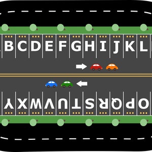 Digital Large Flisat Insert, Alphabet Car Parking Lot, Alphabet Cars ...