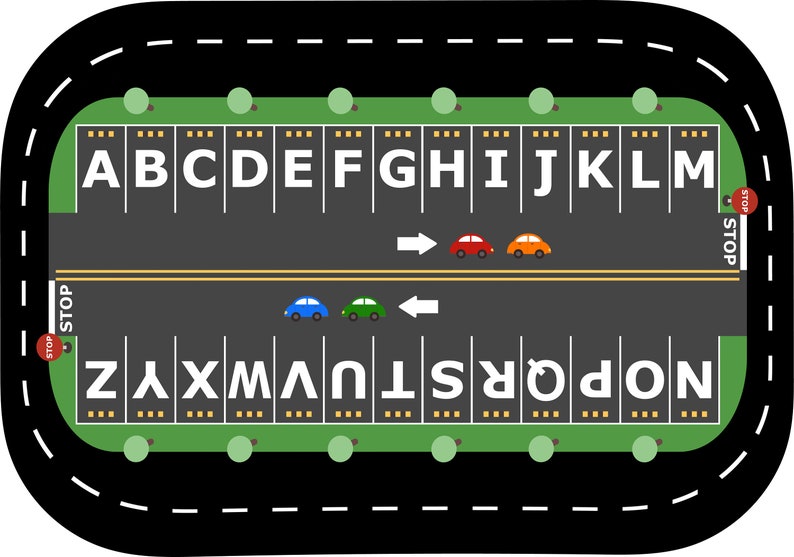 Digital Large Flisat Insert, Alphabet Car Parking Lot, Alphabet Cars ...