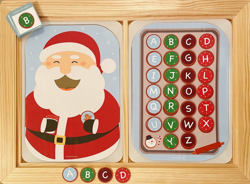 Digital Large Flisat Insert, Feed Santa Alphabet Cookies, Letter ...