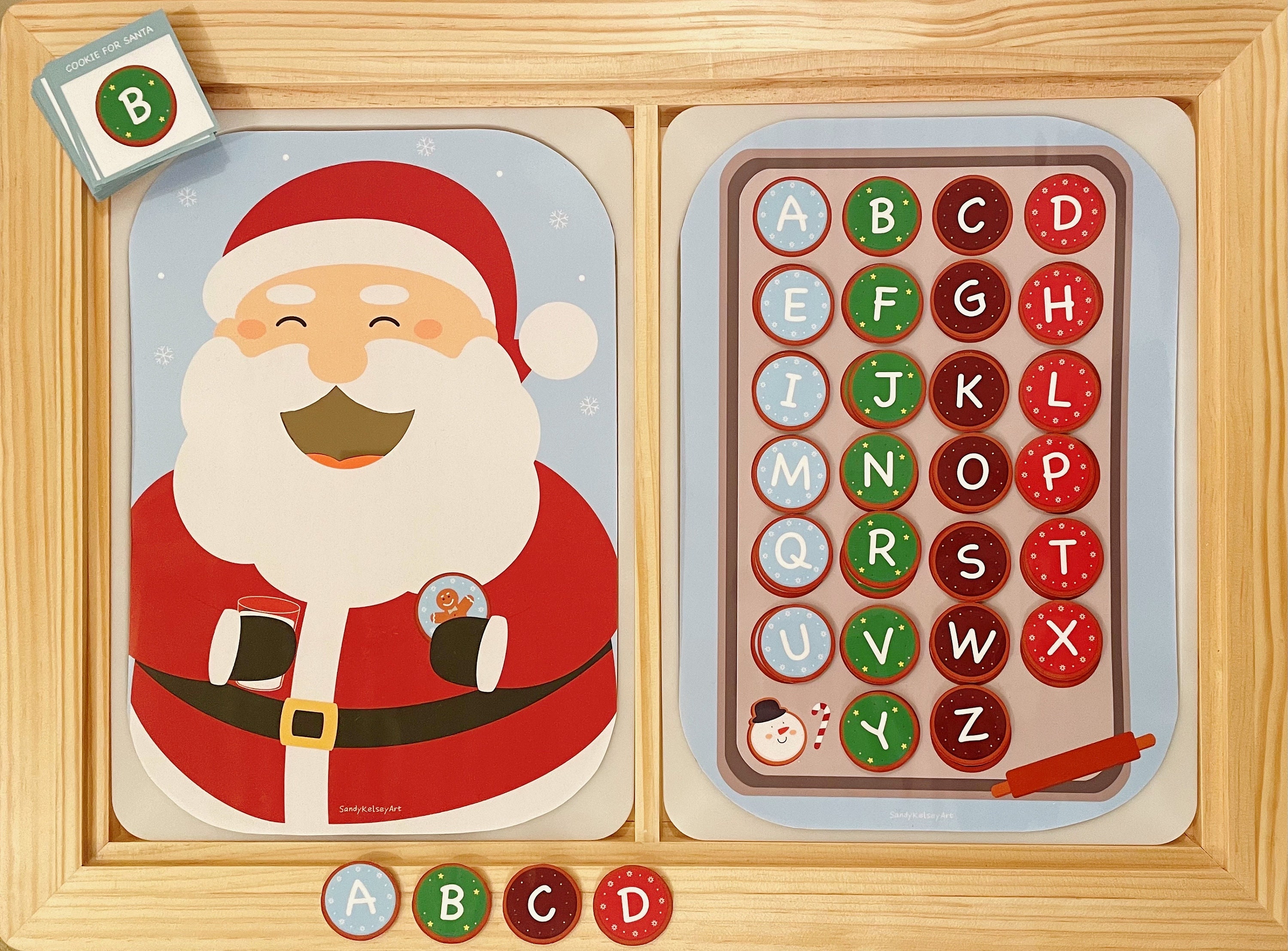 Digital Large Flisat Insert, Feed Santa Alphabet Cookies, Letter ...