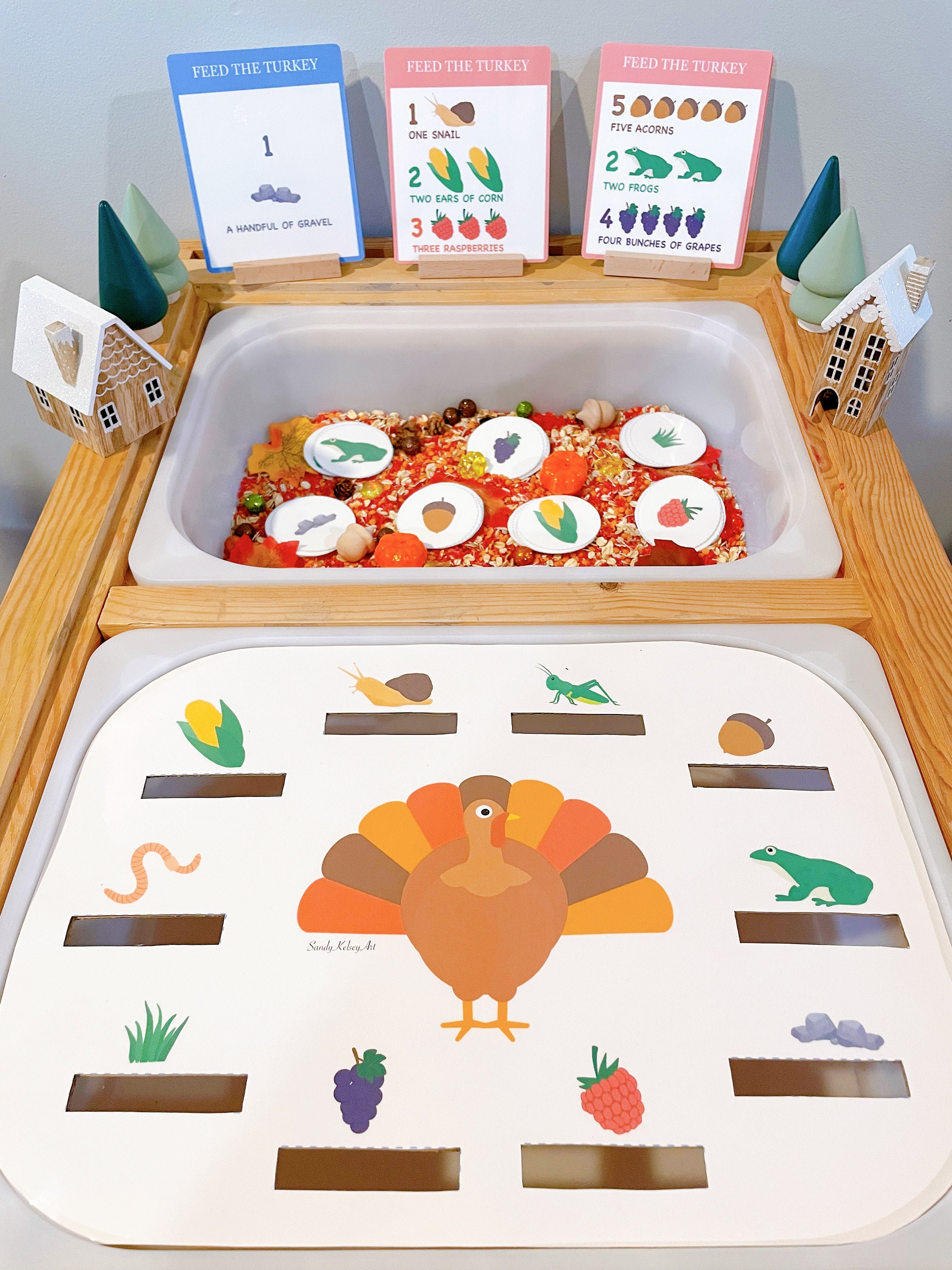 Digital Large Flisat Insert Feed the Turkey Learn to Count - Etsy