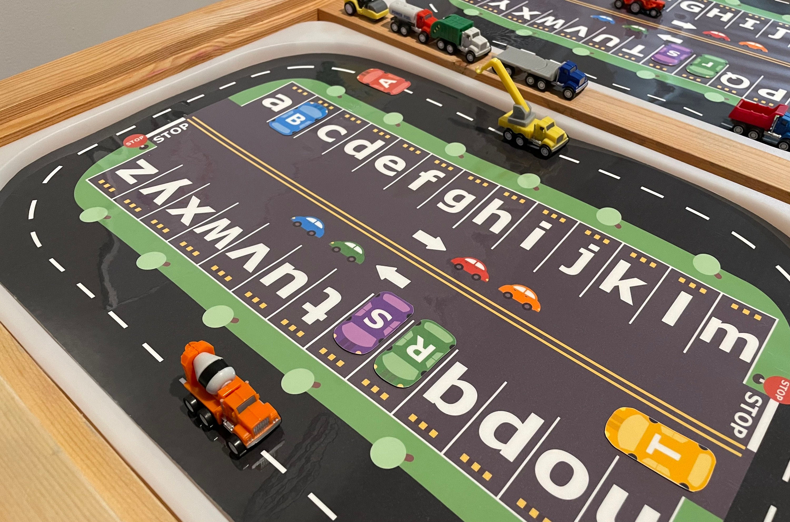 Digital Large Flisat Insert, Alphabet Car Parking Lot, Alphabet Cars ...