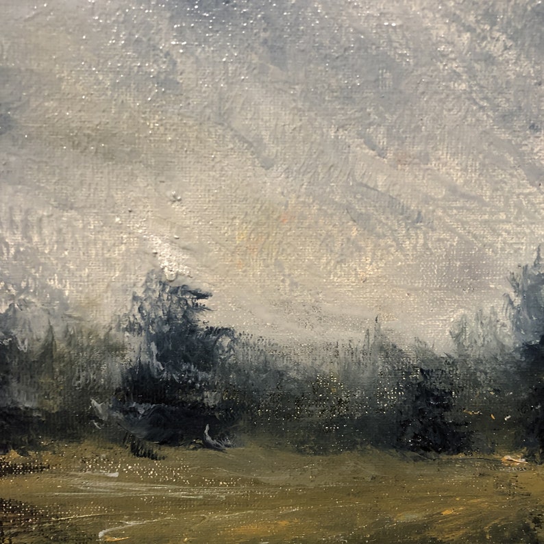 Small Original Oil Painting Landscape on Canvas. Square - Etsy