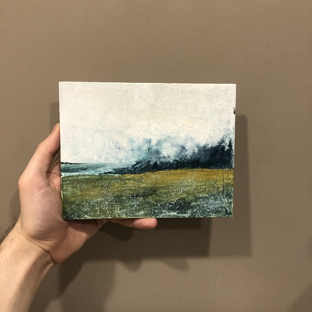 Small Original Oil Painting Landscape on Canvas. Spring Countryside ...