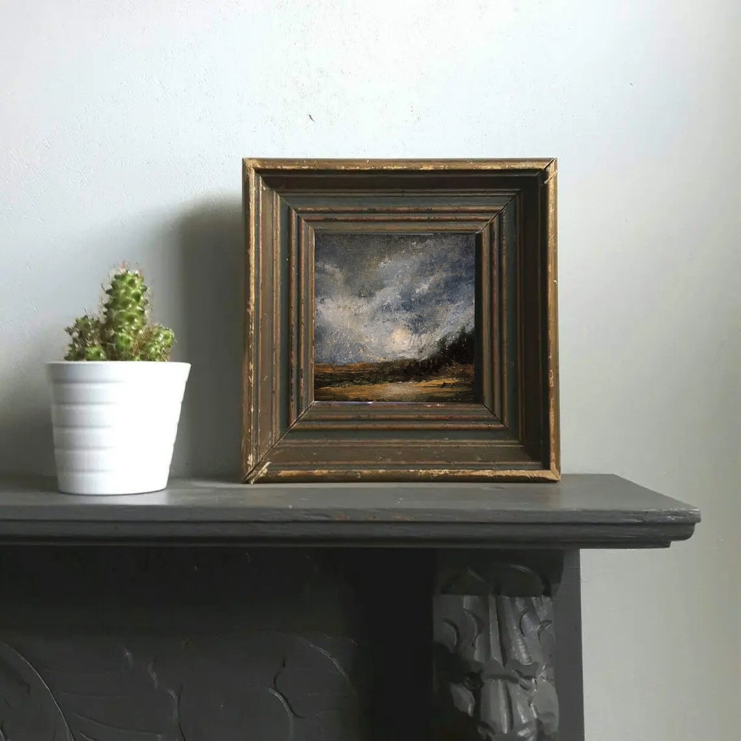 Original Oil Painting Dark Landscape Art. Moody Landscape Painting, Fog ...