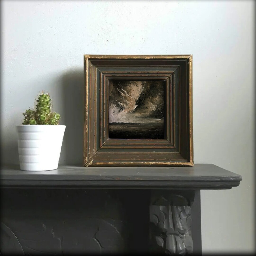 Squre Moody Paper Print Oil Painting Landscape. Abstract Landscape ...