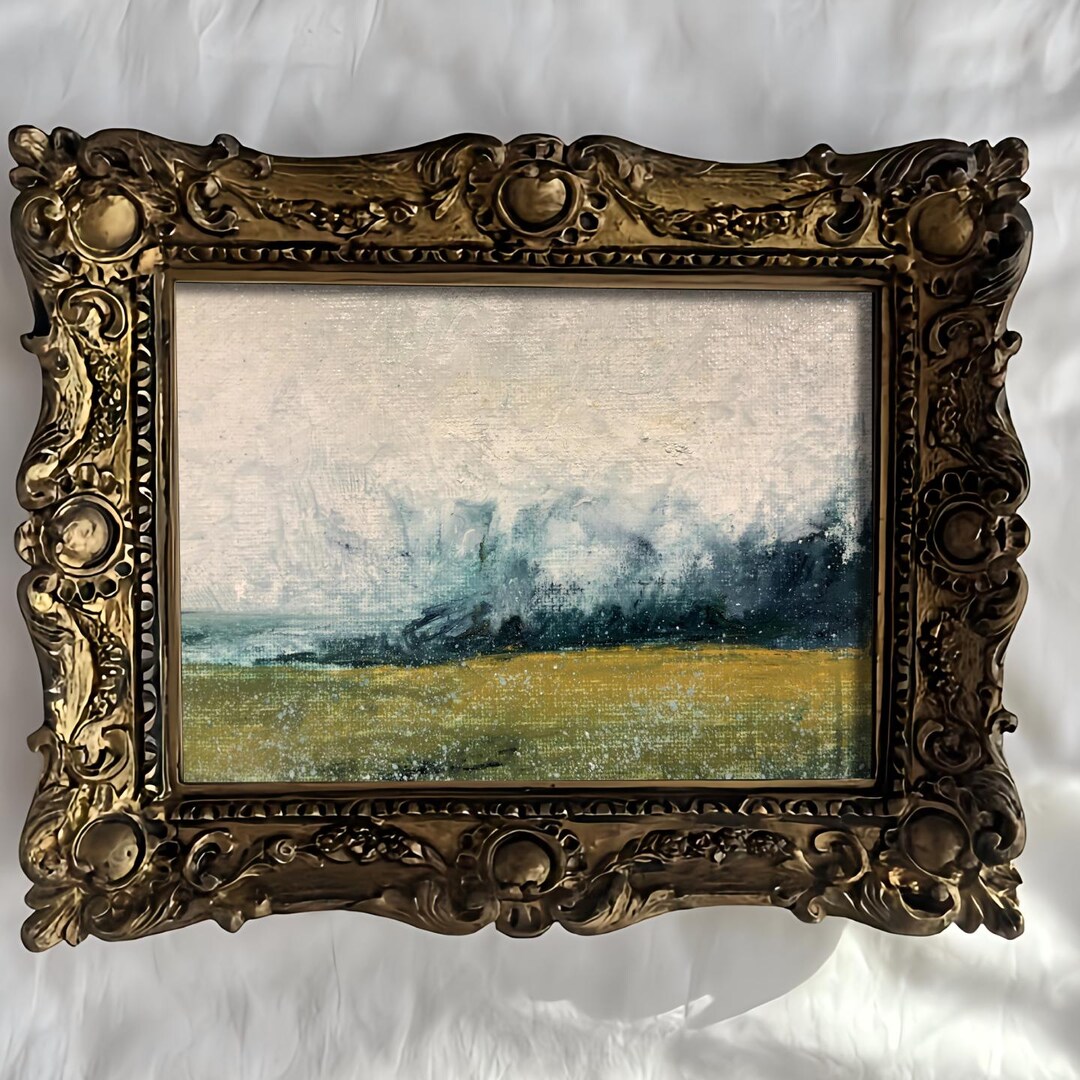 Small Spring Countryside Oil Painting, Abstract Farmhouse Decor (7x5.5 ...