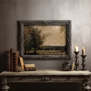 Dark Academia Art Paper Print Oil Painting. Rustic Countryside Painting ...