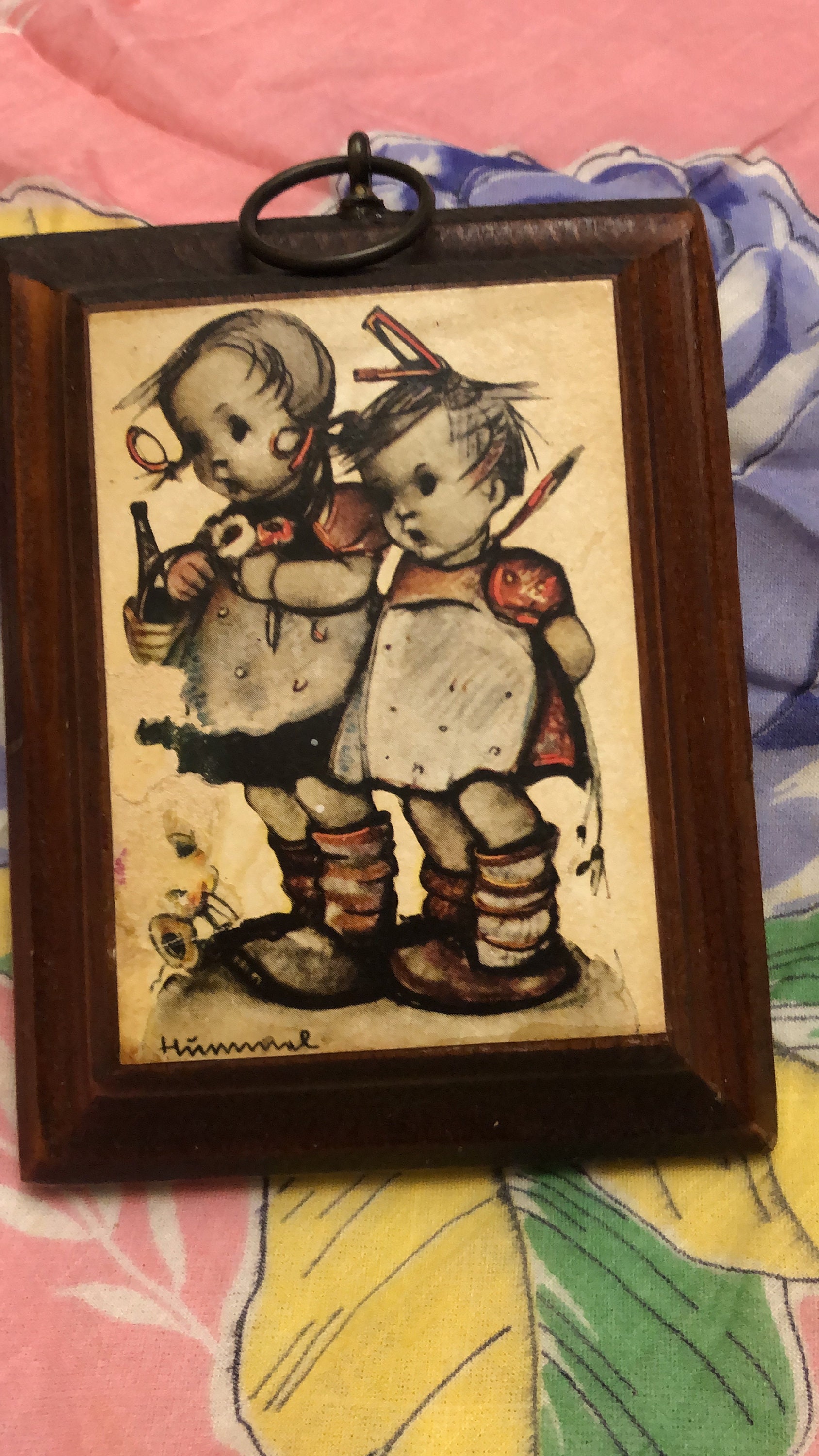 1970s Hummel Pictures Children With Umbrellas Boy Girl Wall - Etsy