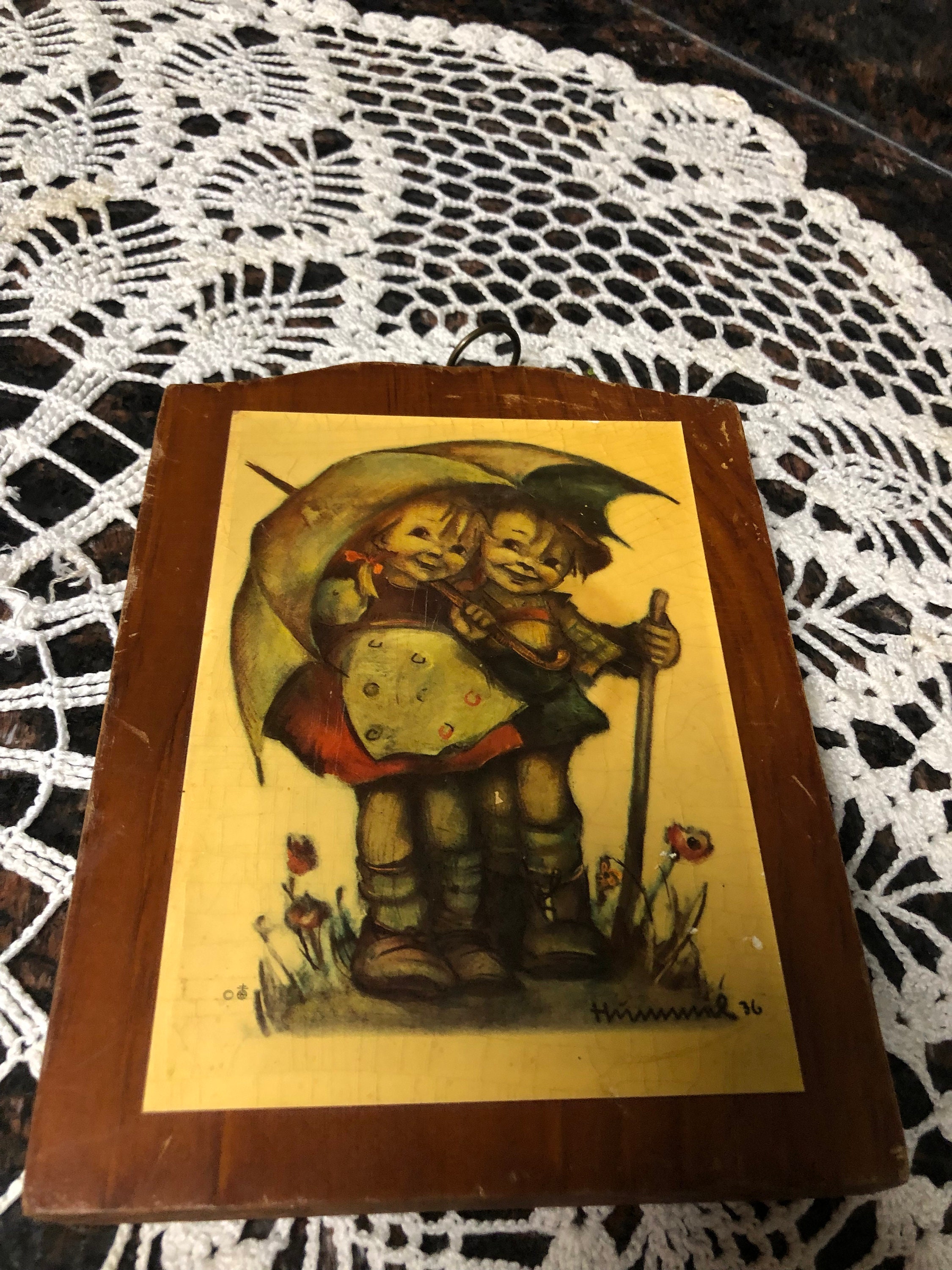 1970s Hummel Pictures Children With Umbrellas Boy Girl Wall - Etsy