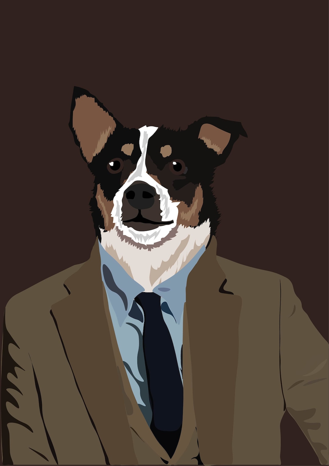 Suited Dog Portrait , Dog Wallpaper, - Etsy