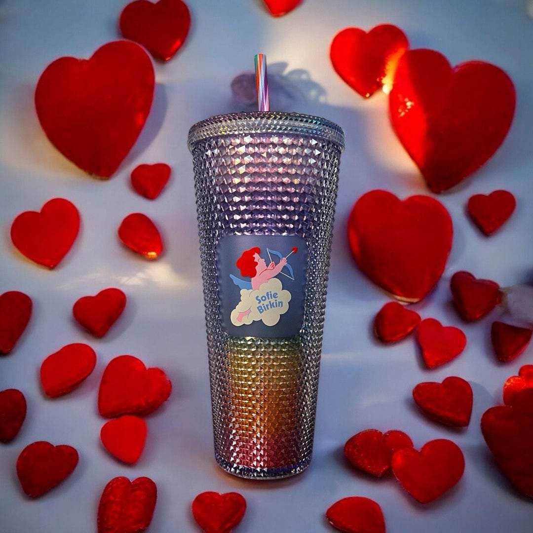 Starbucks Summer 2024 Sofie Birkin Rainbow Pride Cupid Studded Venti ...