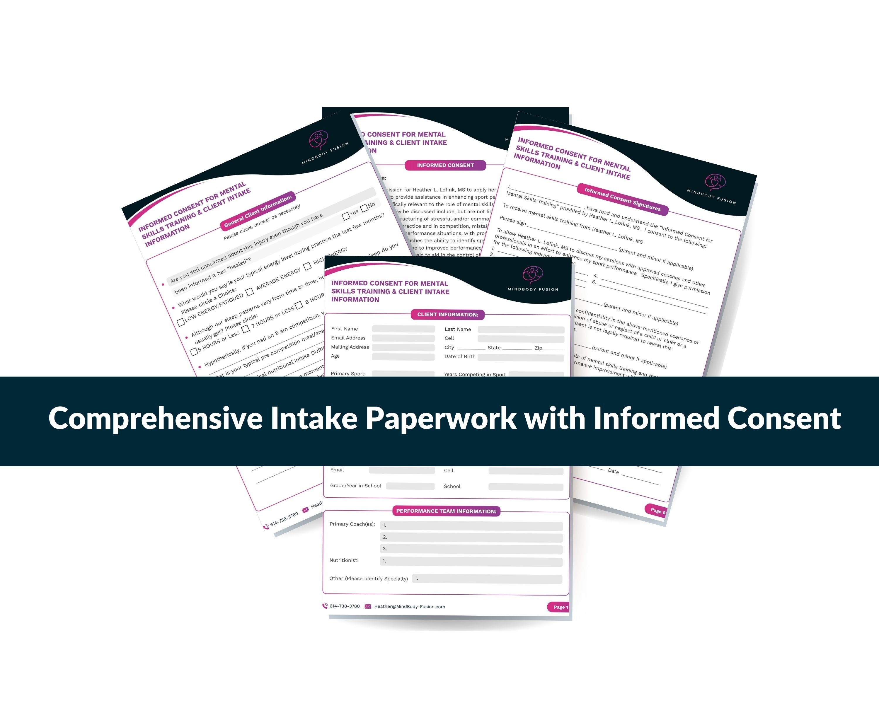 Client Intake Forms for Therapy Client Coaching Intake Form - Etsy