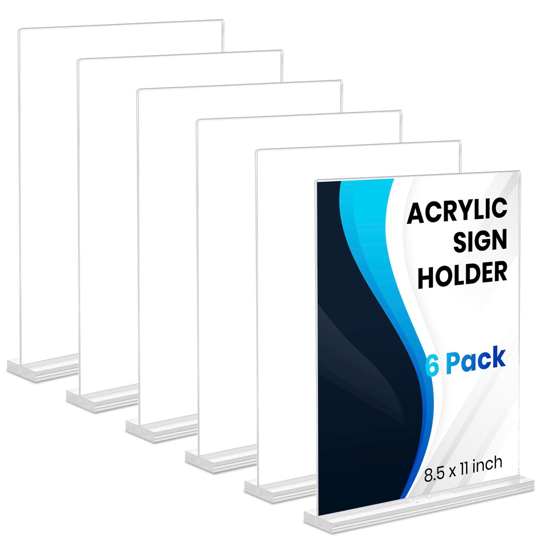 8.5 X 11" Acrylic Display Stand for Prints, Artwork, Literature, Clear ...