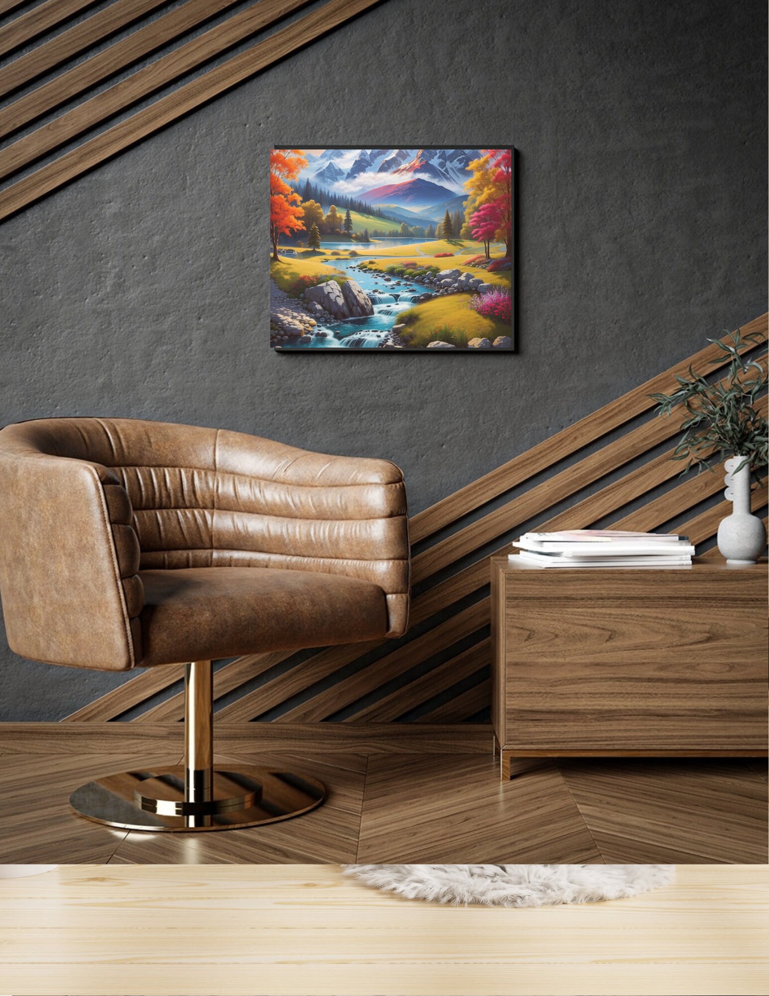 Serene Landscape Matte Canvas Print | Vibrant Nature Wall Art ...