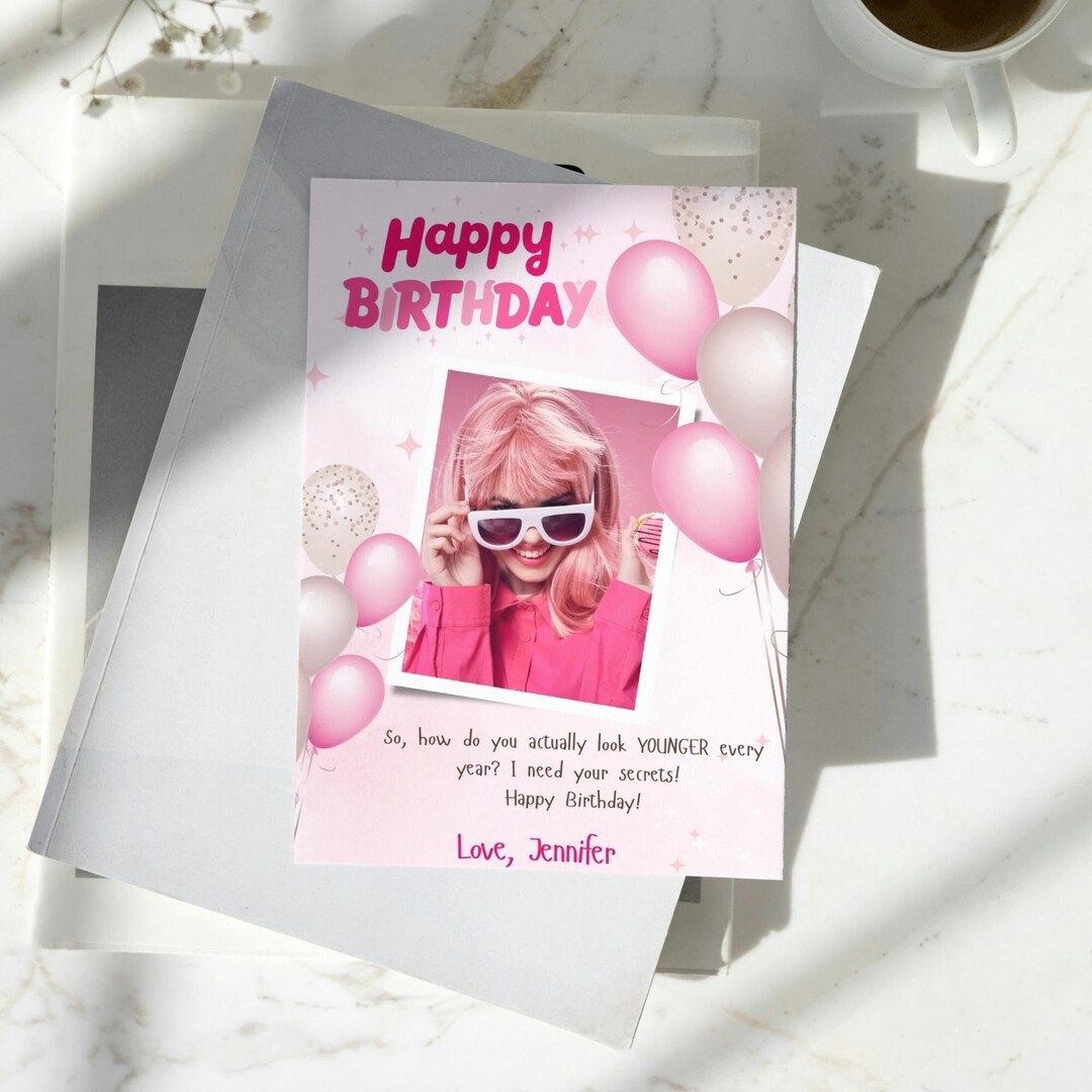 Editable Photo Birthday Card, Birthday Card With Photo, Custom Birthday ...