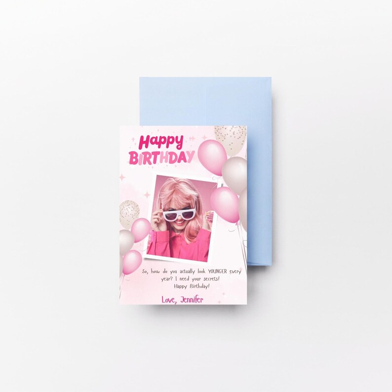 Editable Photo Birthday Card, Birthday Card With Photo, Custom Birthday ...